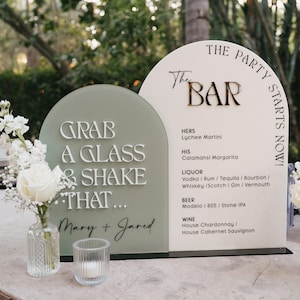 Duo Bar Sign, Duo Wedding Signage, Bar Sign, Arched Wedding Sign ...