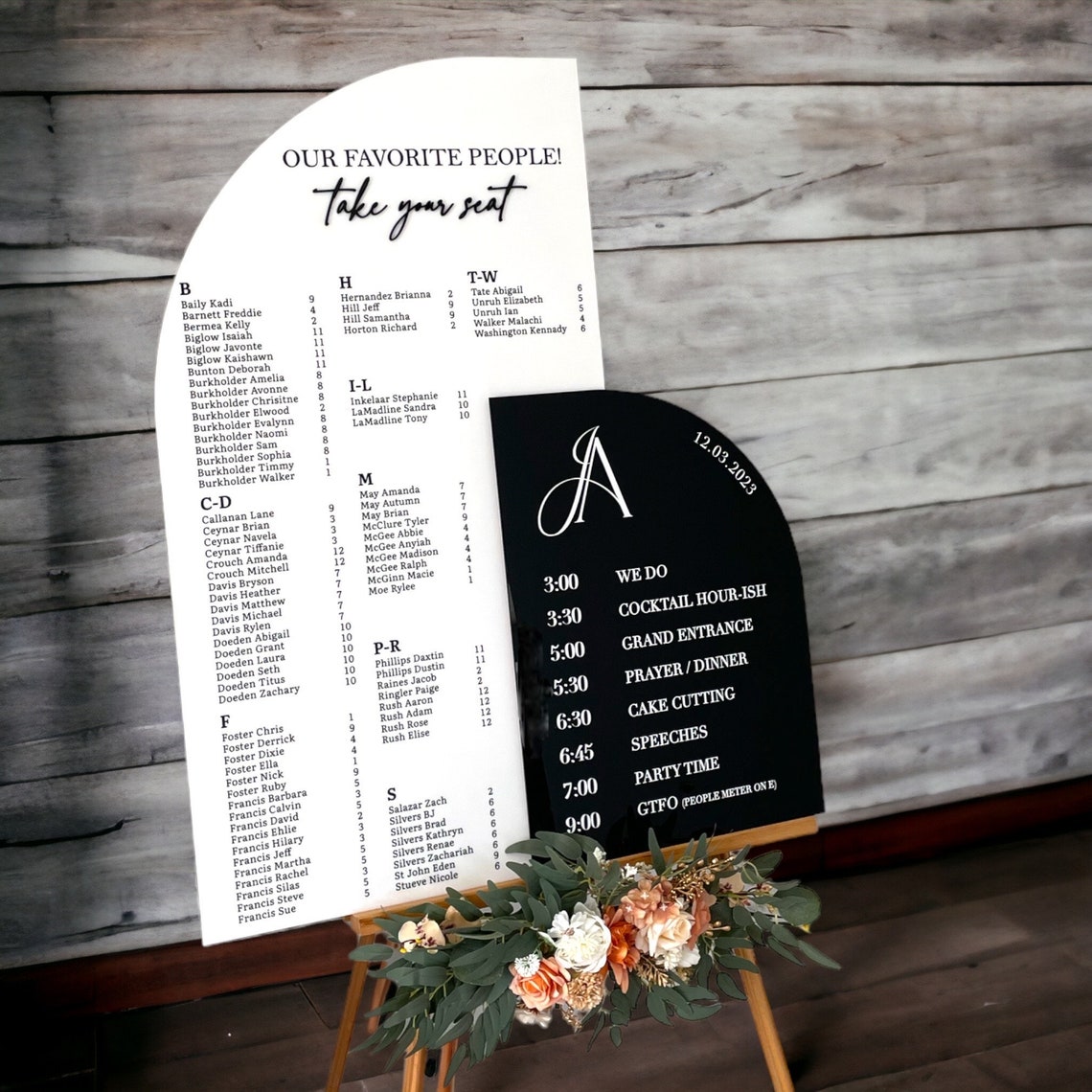 Duo Seating Chart |order of Events and Seating Chart | Duo Arched ...