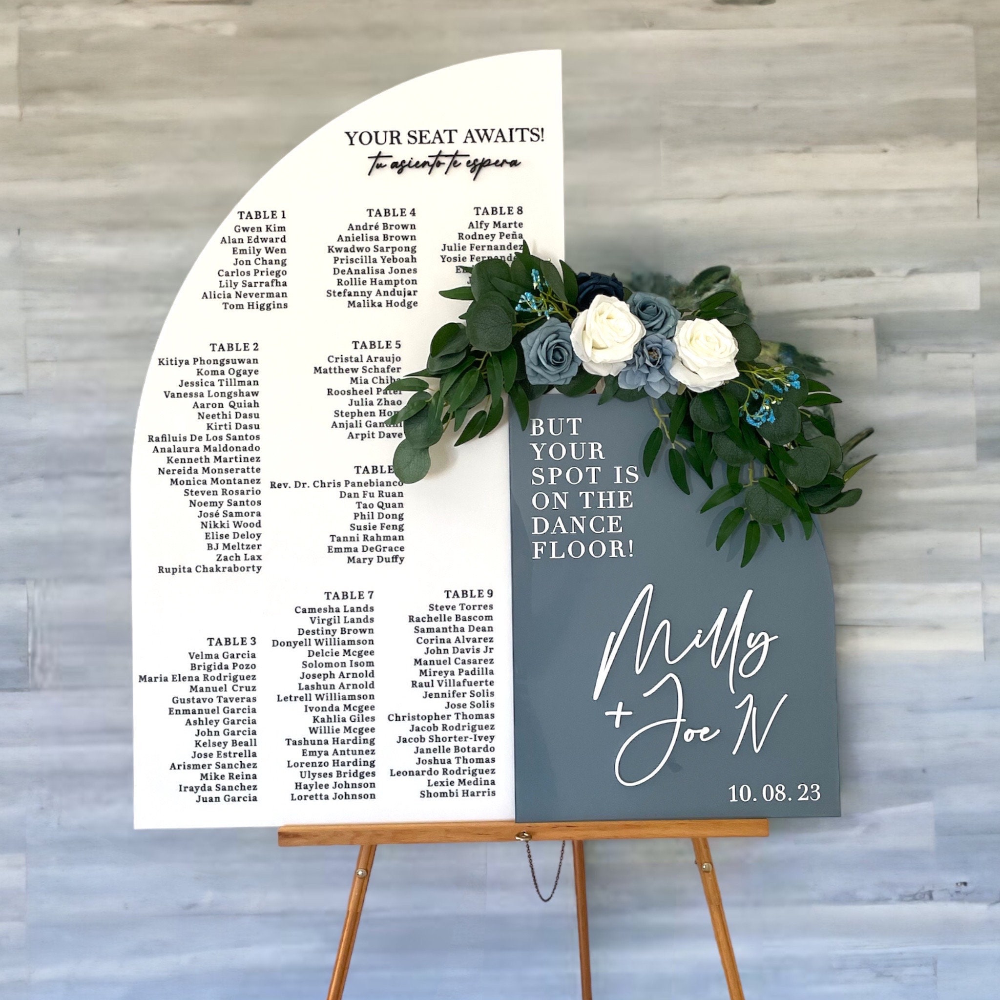 Duo Seating Chart, Welcome Sign and Seating Chart, Arched Wedding Sign ...
