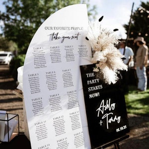 Duo Seating Chart, Welcome Sign and Seating Chart, Arched Wedding Sign ...