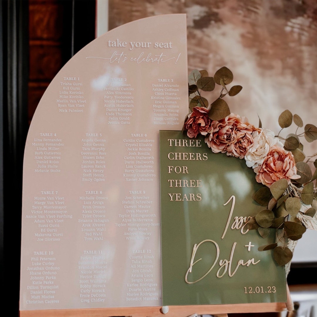 Duo Seating Chart |welcome Sign and Seating Chart, Arched Wedding Sign ...