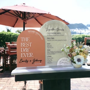 Duo Bar Sign, Duo Wedding Signage, Bar Sign, Arched Wedding Sign ...