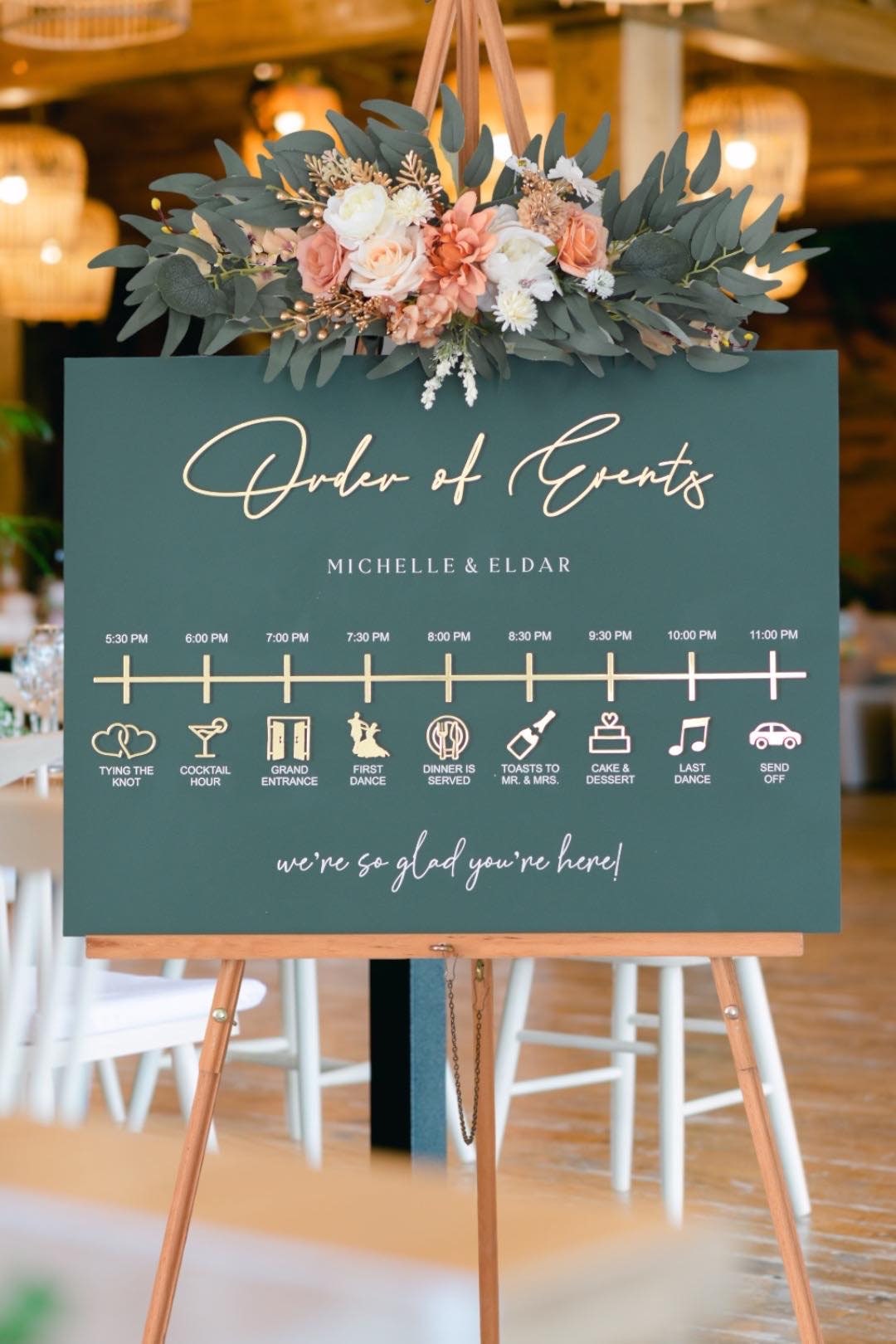 Order of Events Sign, Wedding Schedule Sign, Party Timeline Sign, What ...