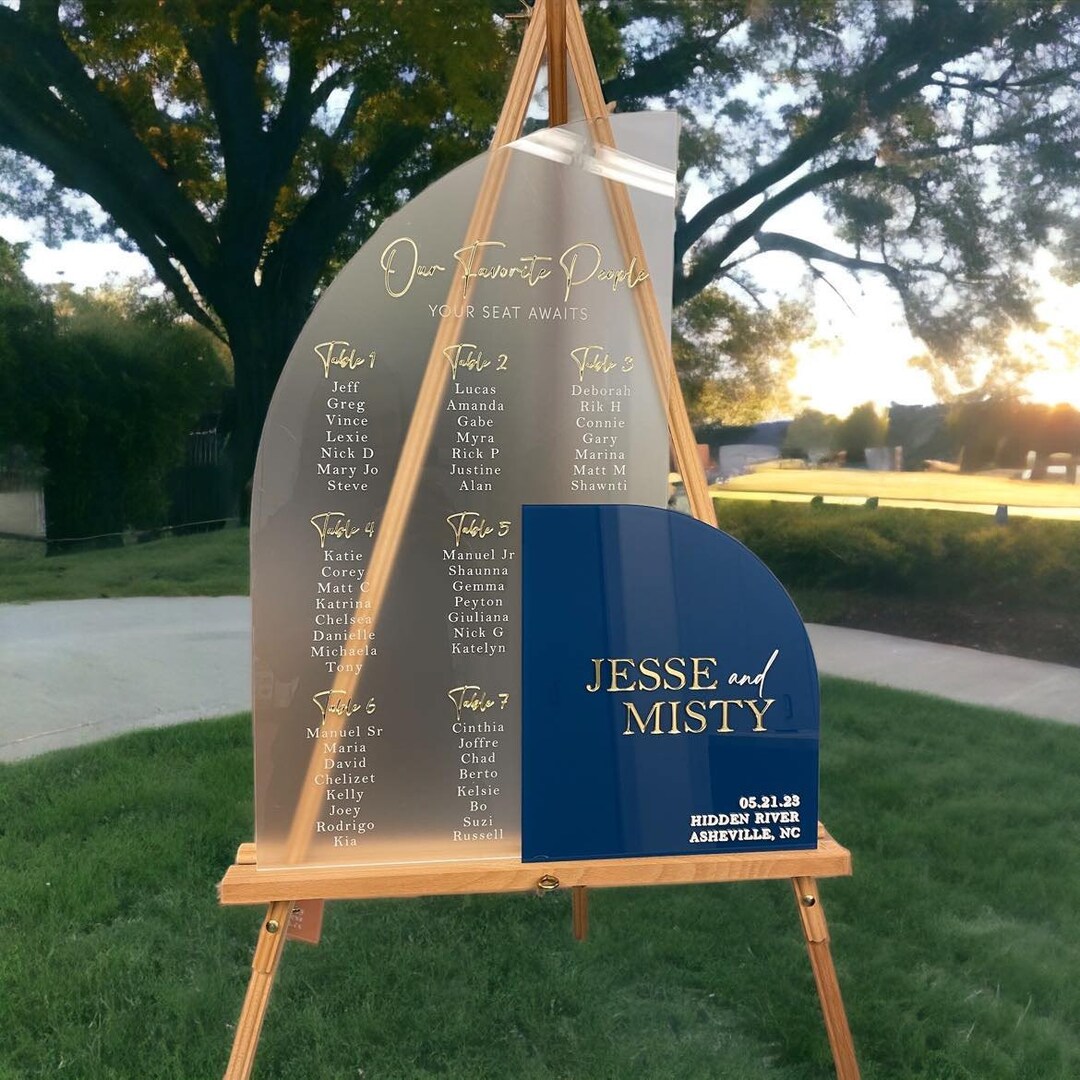 Duo Seating Chart, Welcome Sign and Seating Chart, Arched Wedding Sign ...