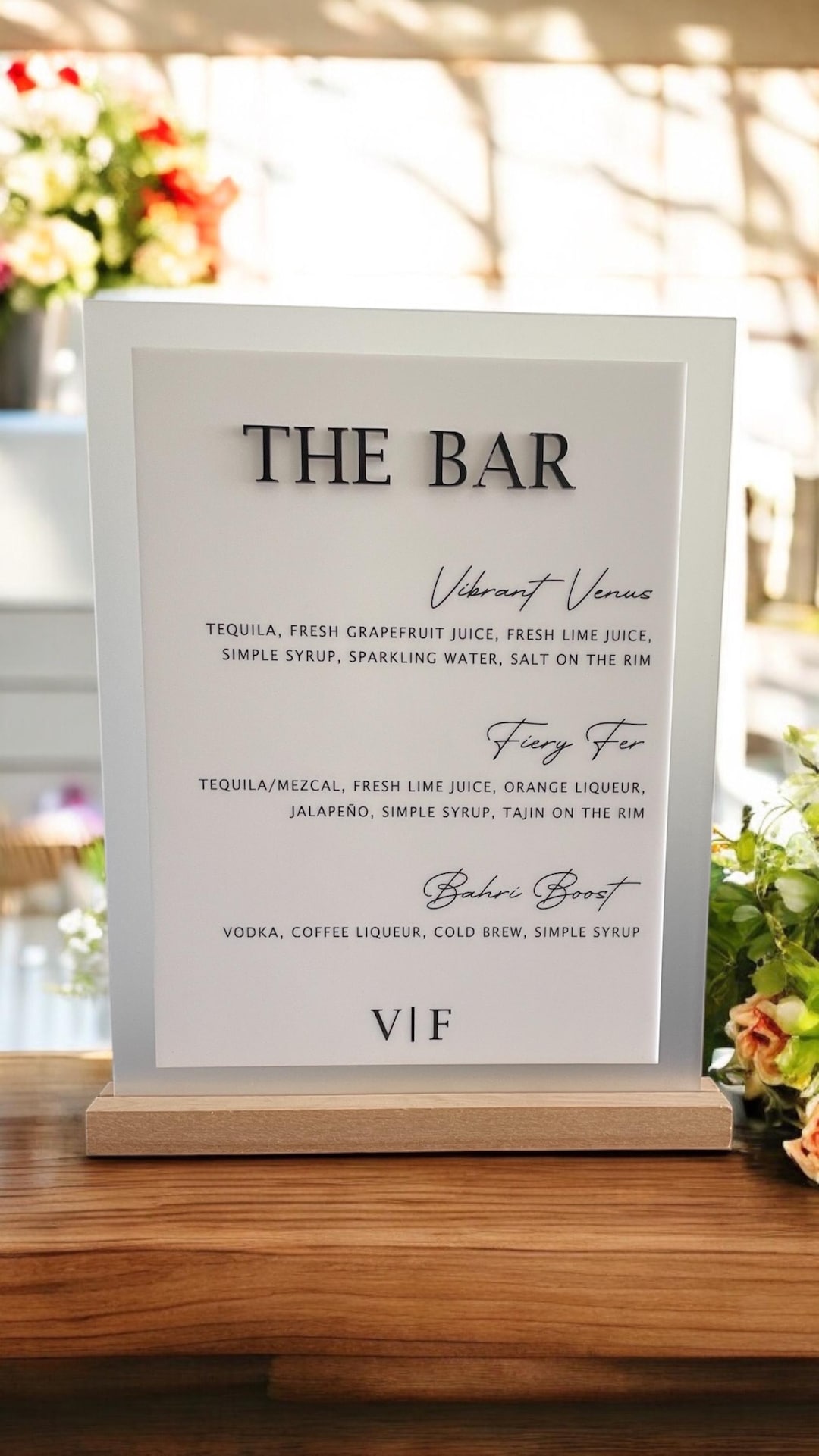 Custom Bar Menu | Cocktail Signage | His and Her Bar Menu | Wedding Bar ...