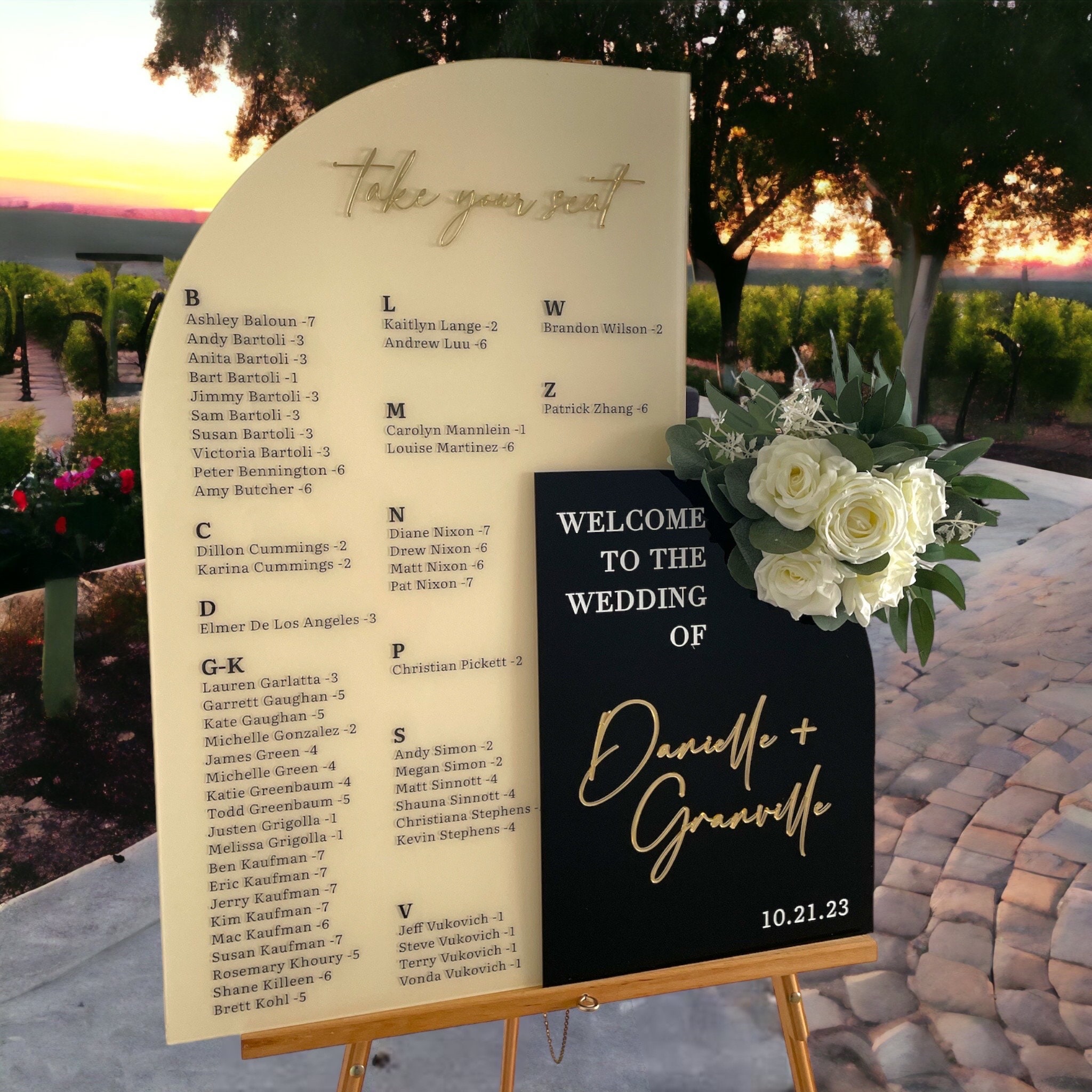 Duo Seating Chart, Welcome Sign and Seating Chart, Arched Wedding Sign ...