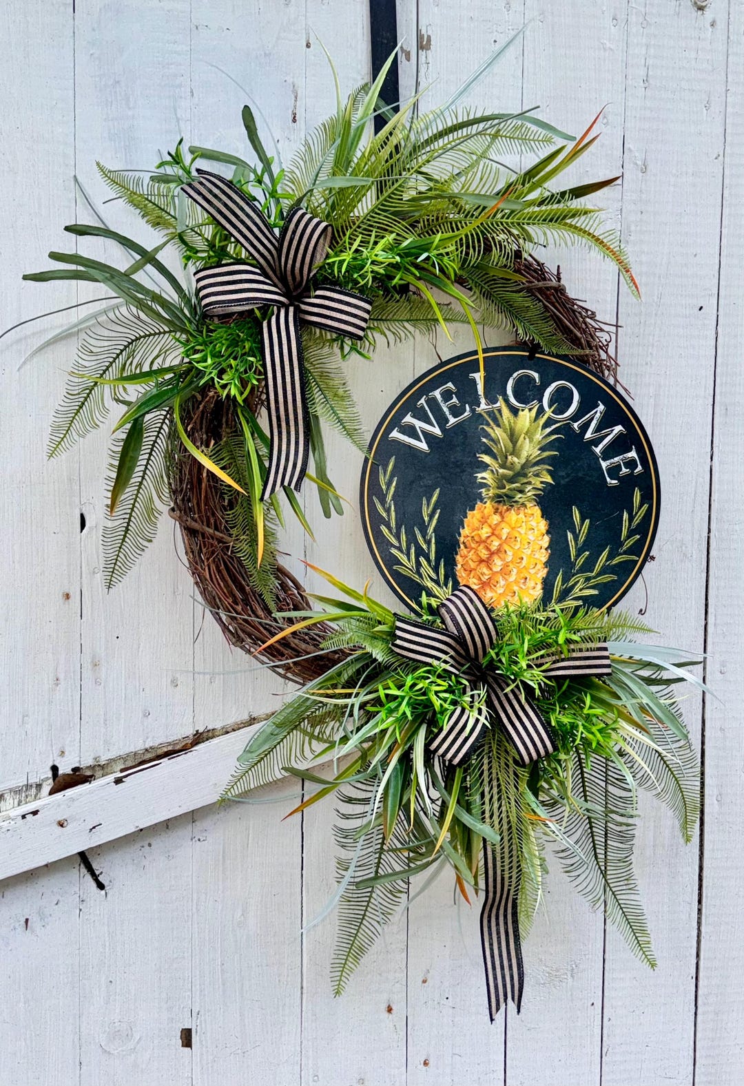 Summer Pineapple Wreath for Front Door, Pineapple Decor, Summer Decor ...