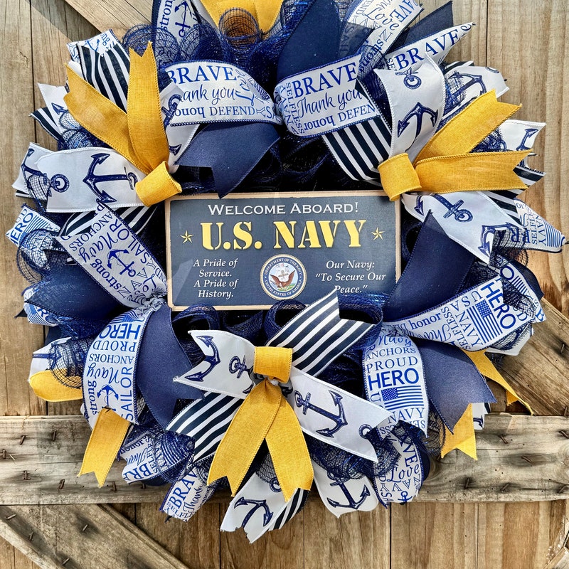 Navy Wreath - Etsy