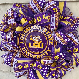LSU Wreath for Front Door, Louisiana State Wreath for Front Door ...