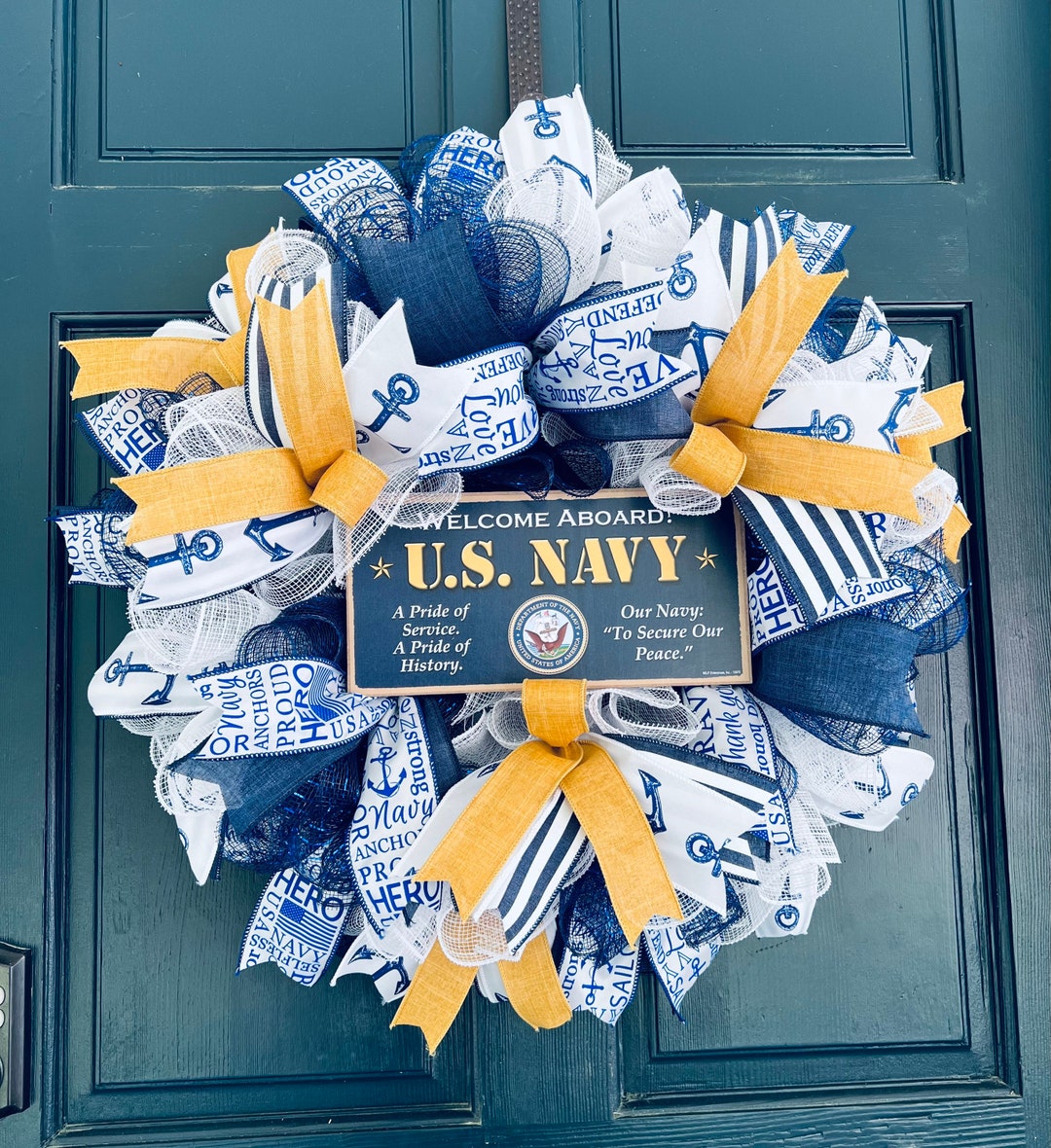Navy Wreath for Front Door, US Navy Wreath for Front Door, Military ...
