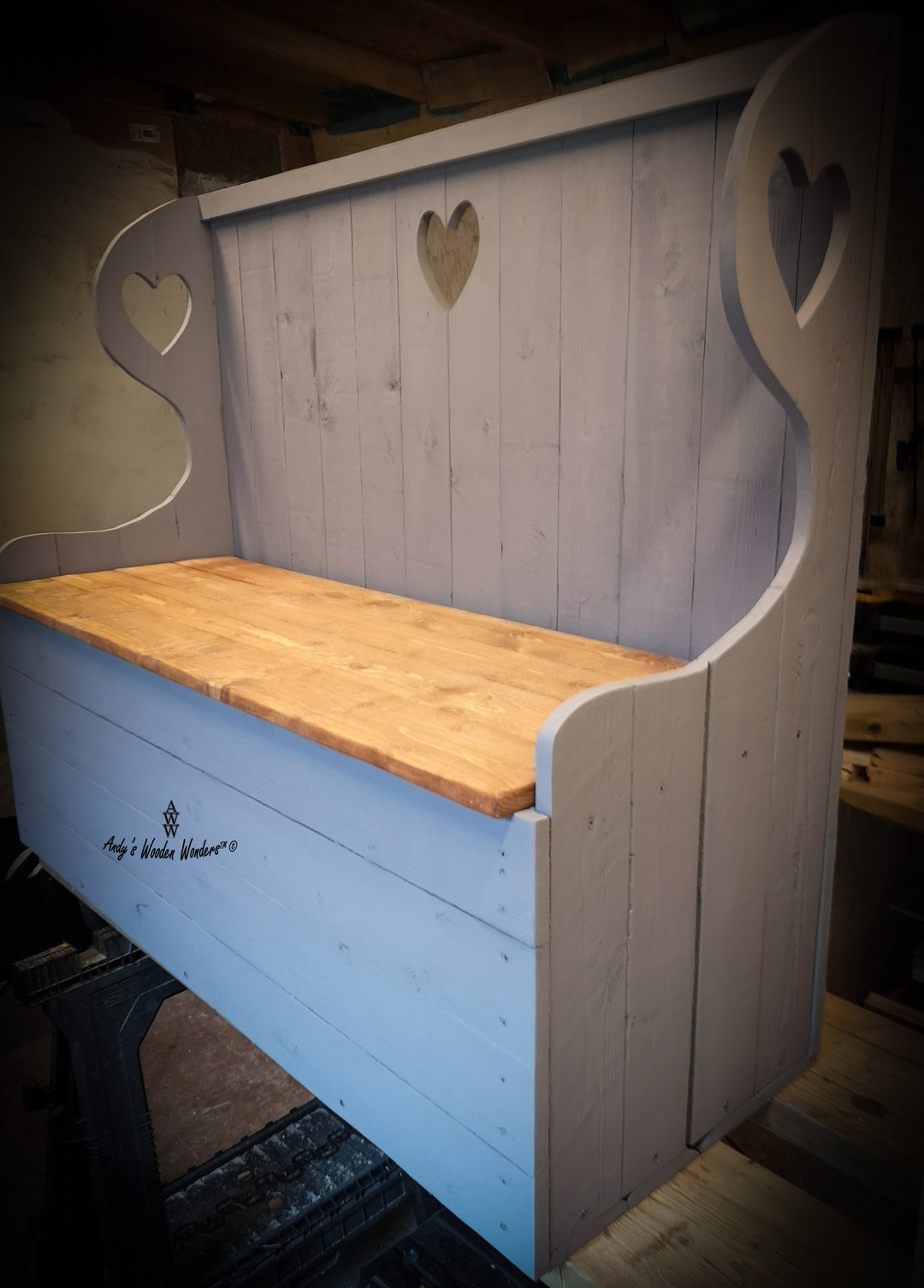 Storage pew bench store