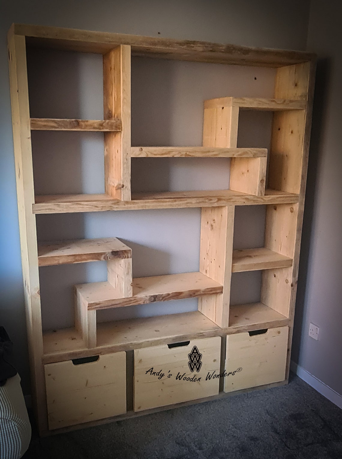 Bookcase / Display Unit - Custom-made, Hand-made-to-order - Etsy