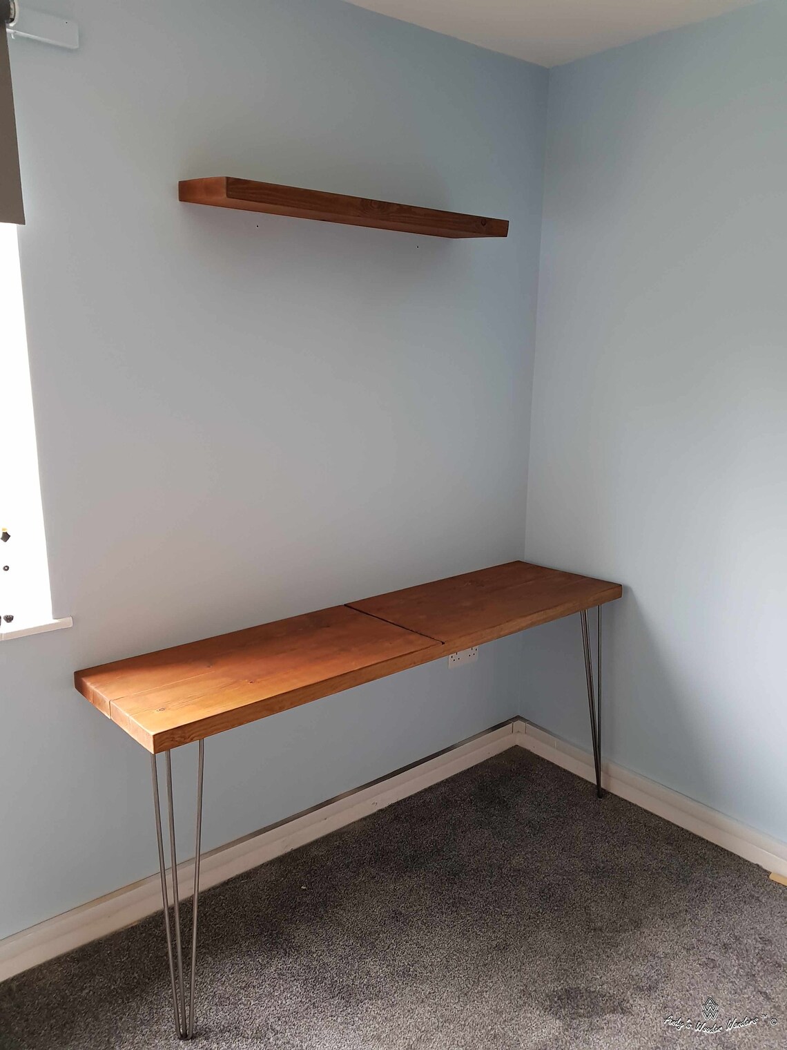 Rustic Radiator Shelf, Console Table With Hairpin Legs. Bespoke ...