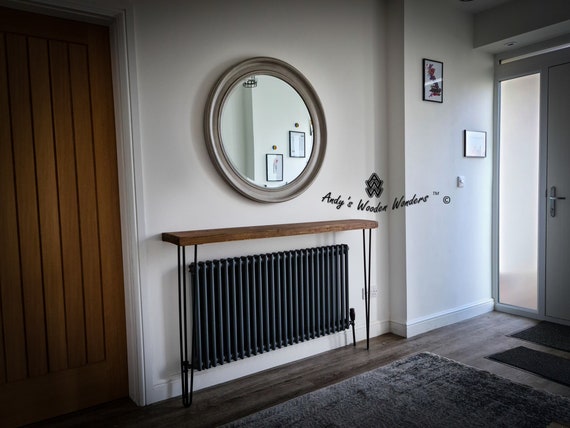 Rustic Radiator Shelf Console Table With Hairpin Legs. - Etsy UK