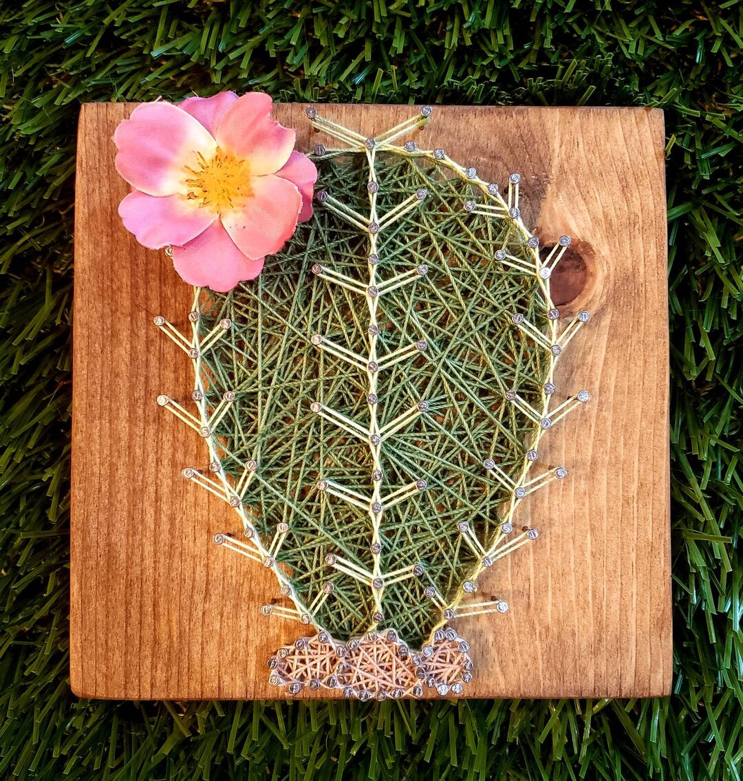 Cactus Succulent String Art - Cacti With Flower String Art - Wall Art ...