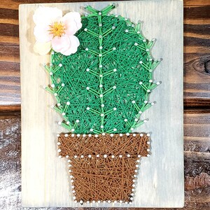 Cactus Succulent String Art - Cacti With Flower String Art - Wall Art ...