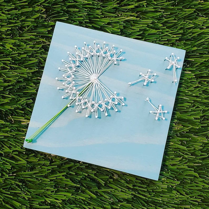 Dandelion Wish String Art - Dandelion - Wish - Gift - Rustic - DIY Kit ...