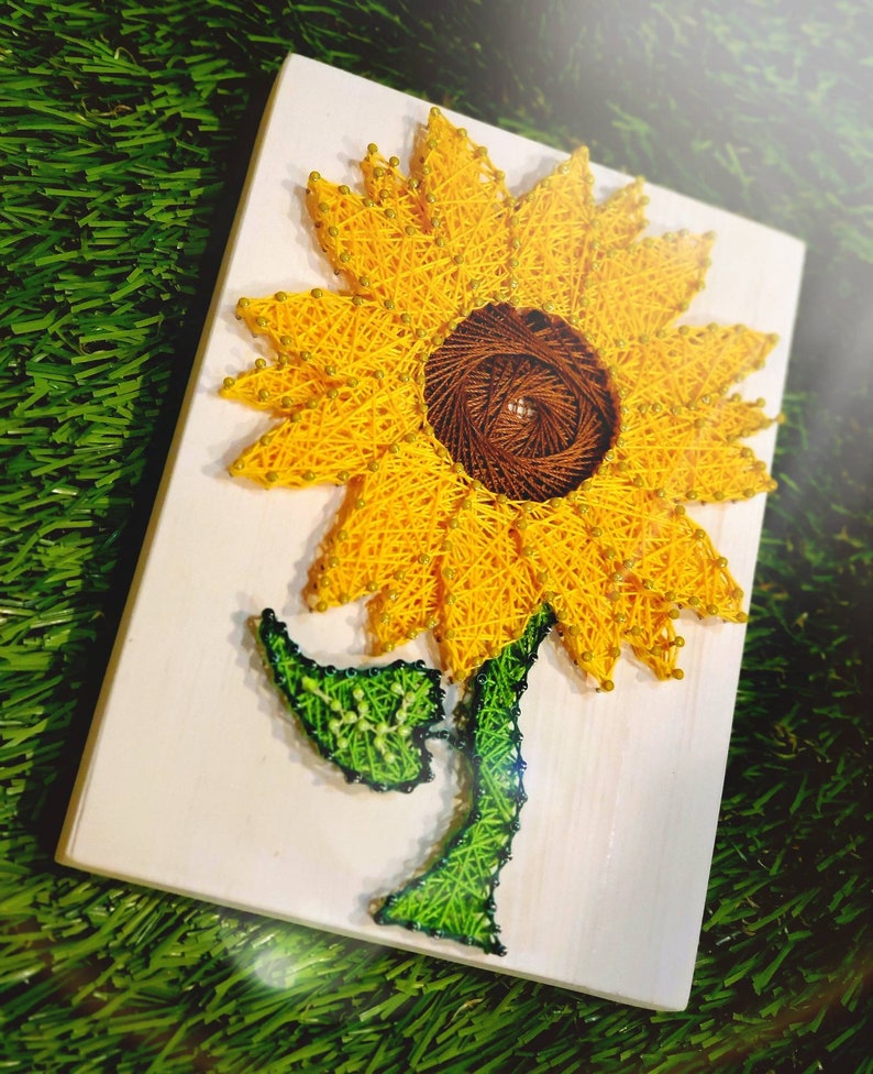 Sunflower String Art - Available Option as D.I.Y. Kit - Large or Small ...