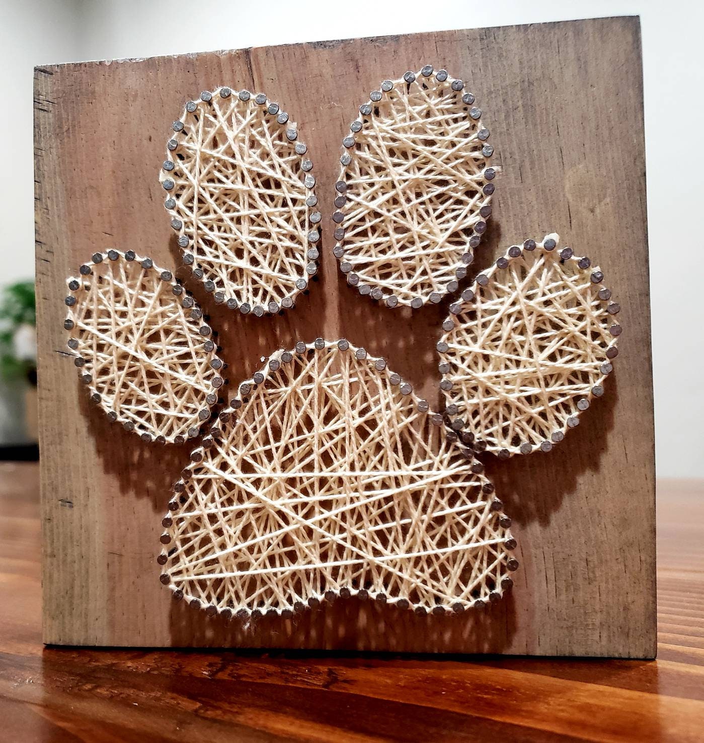 Paw Print String Art - DIY Kit Option - Dog - Cat - Animal Paw Print ...