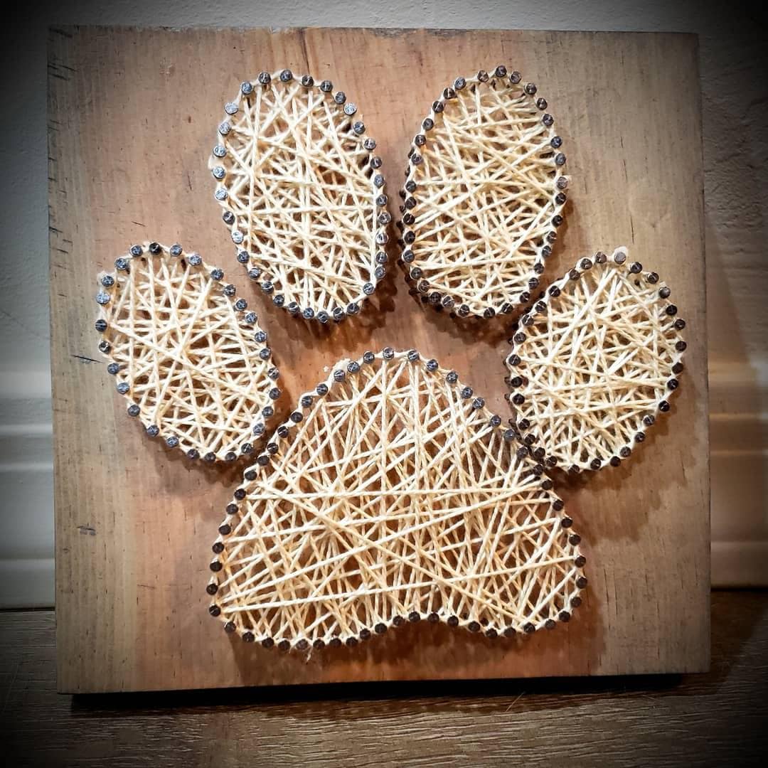 Paw Print String Art DIY Kit Option Dog Cat Animal Paw | Etsy