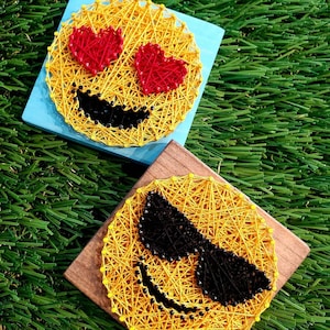 EMOJI String Mini DIY Art Kit - Emojis - String Art DIY - Heart Eye ...
