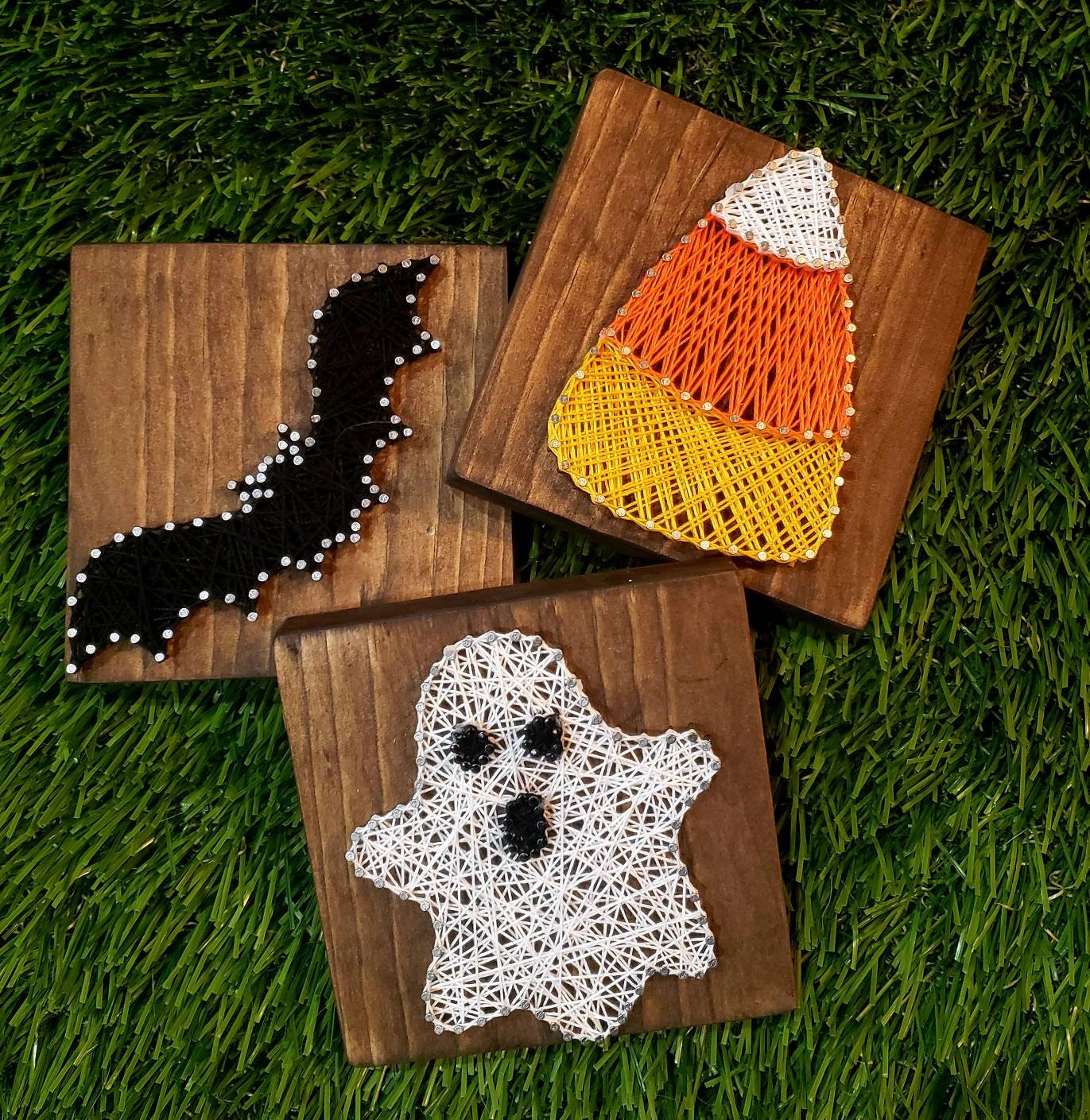 Mini Halloween String Art Squares Cute Bat Ghost Candy | Etsy