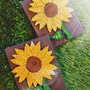 Sunflower String Art - Available Option as D.I.Y. Kit - Large or Small ...