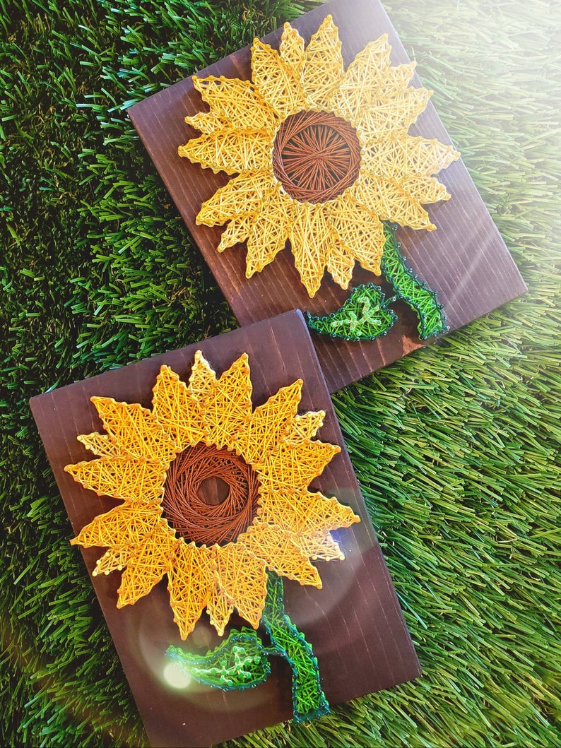 Sunflower String Art - Available Option as D.I.Y. Kit - Large or Small ...