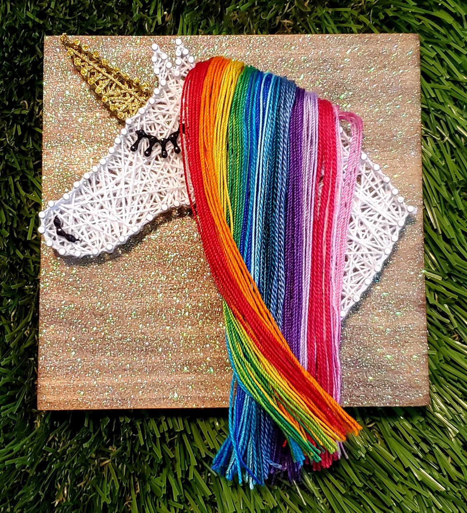 Unicorn String Art Vivid Rainbow Mane RAINBOW Unicorn - Etsy