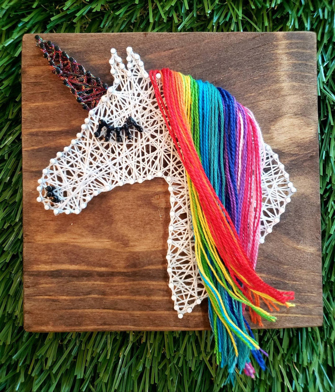 Unicorn String Art - Vivid Rainbow Mane - RAINBOW- Unicorn - Art ...