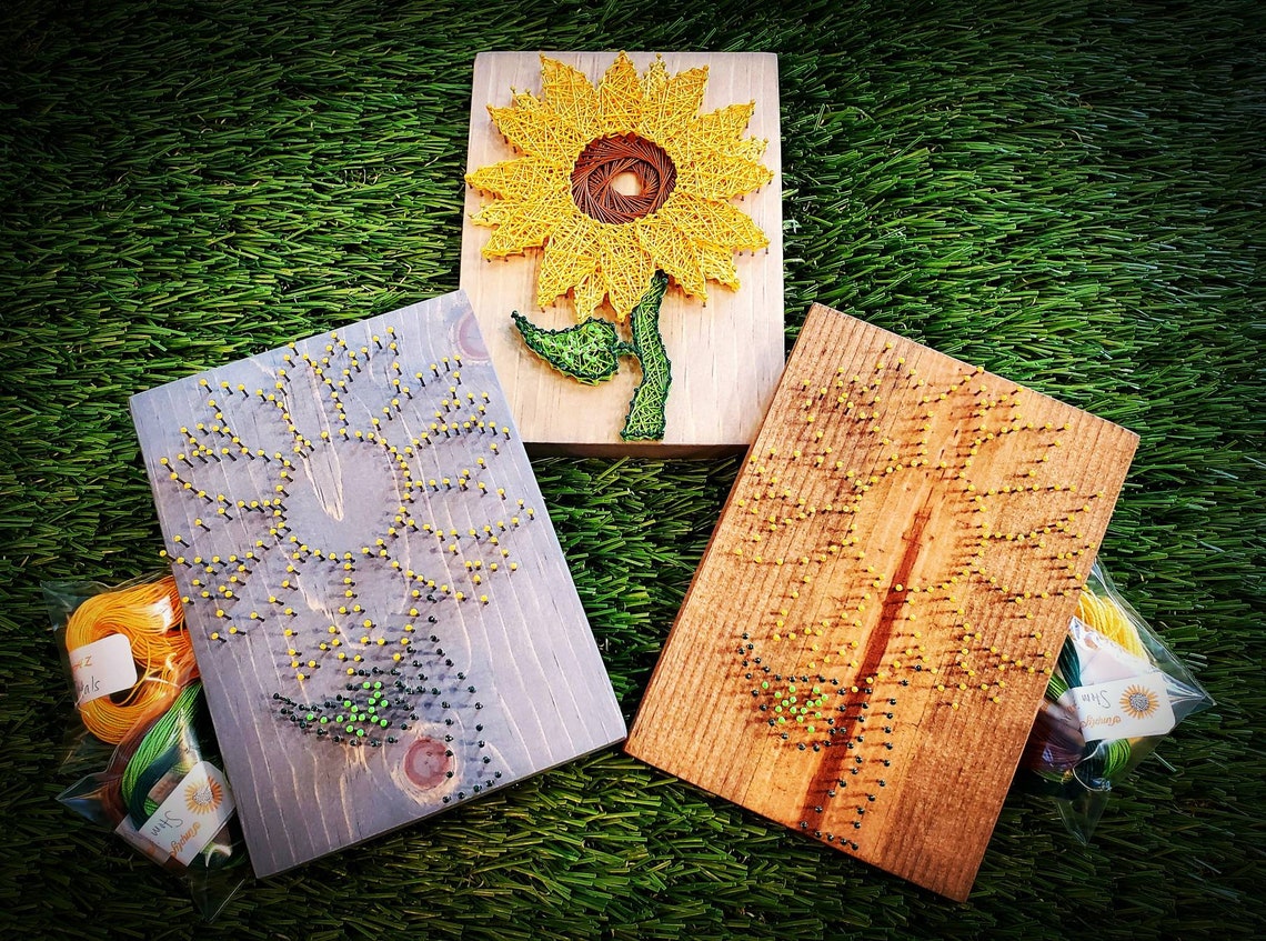 Sunflower String Art Available Option as D.I.Y. Kit Large | Etsy