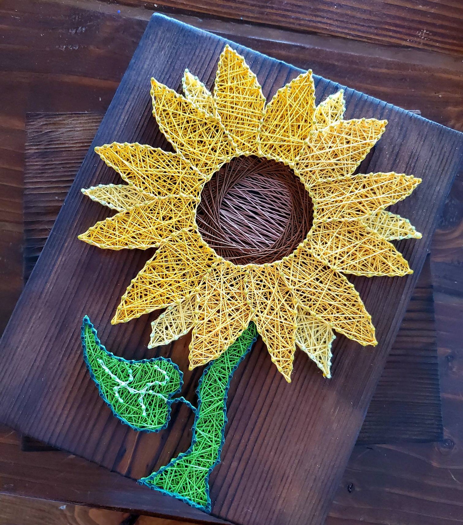 Sunflower String Art Available Option as D.I.Y. Kit Large - Etsy
