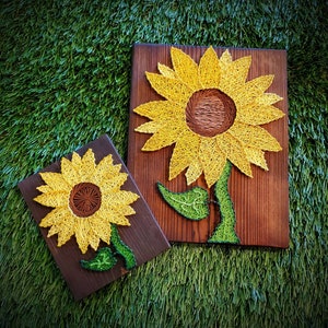 Sunflower String Art - Available Option as D.I.Y. Kit - Large or Small ...