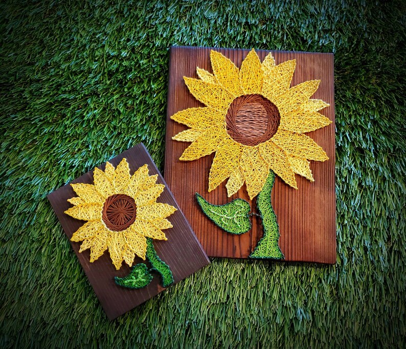 Sunflower String Art Available Option as D.I.Y. Kit Large | Etsy