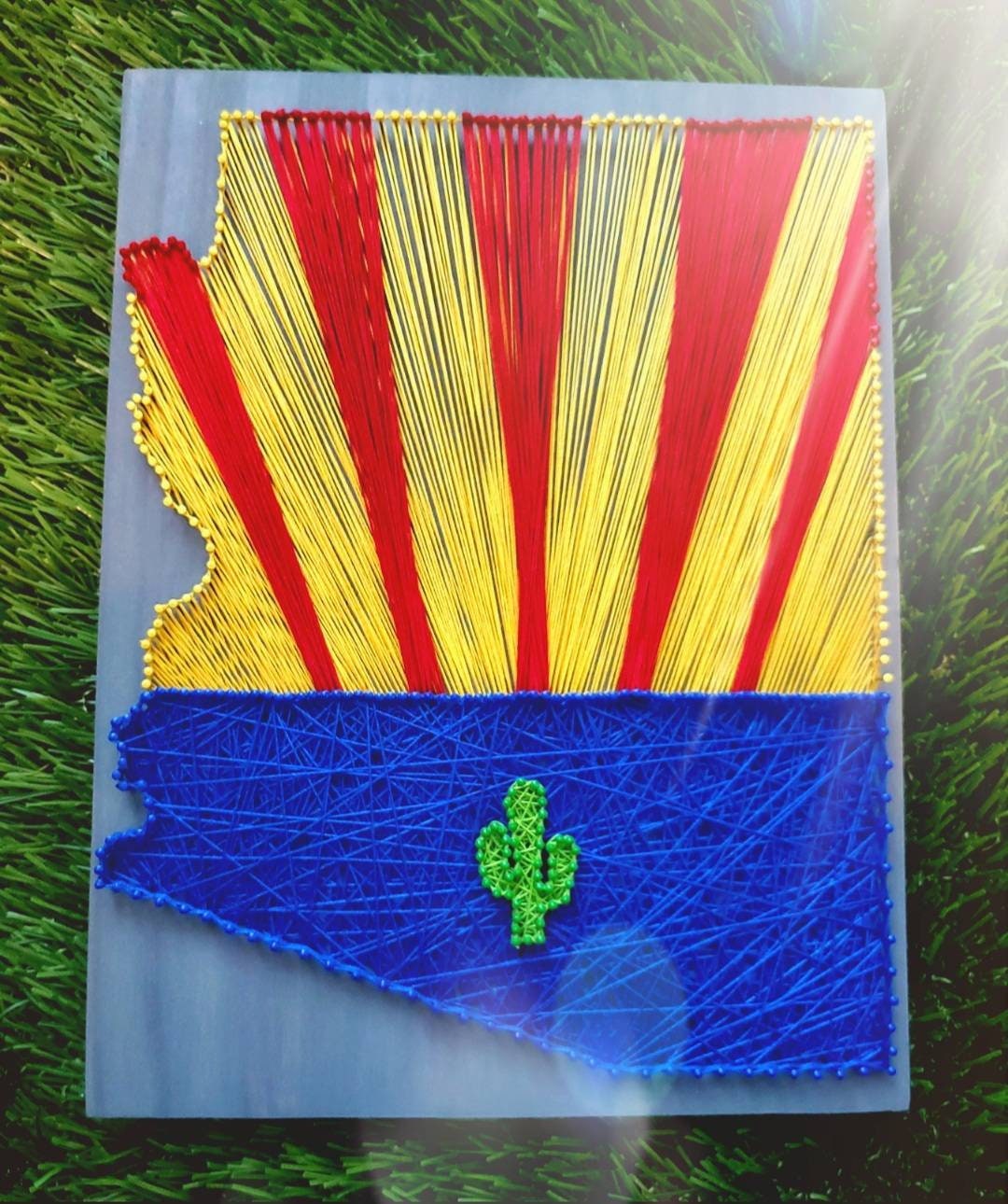 Arizona Flag String Art - Saguro Stringart - Arizona State Flag - Great ...