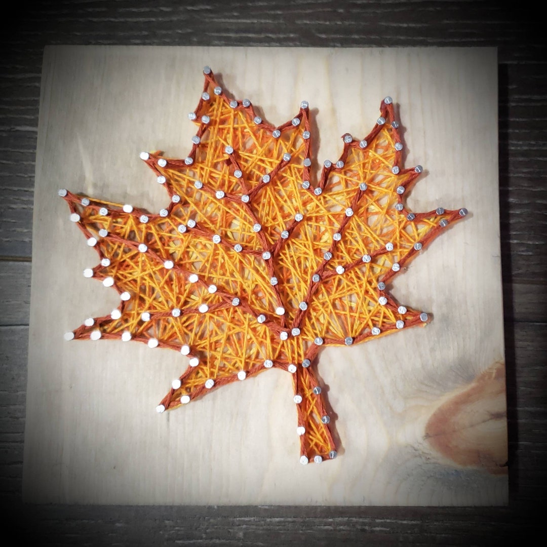 Maple Leaf String Art Leaf String Art DIY Kit Option No - Etsy