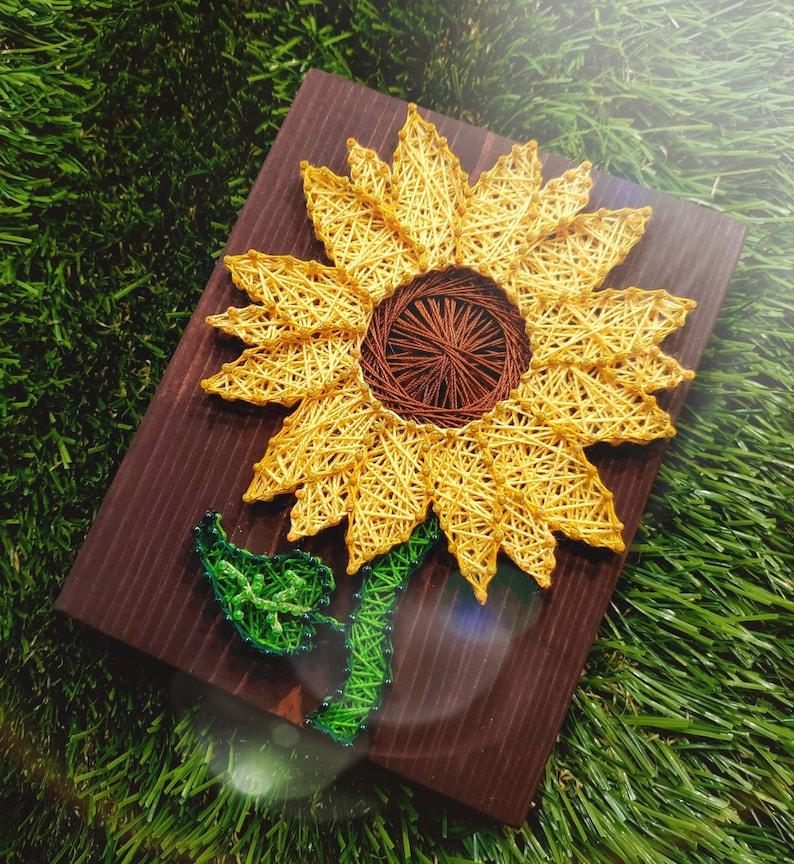Sunflower String Art Available Option as D.I.Y. Kit Large - Etsy