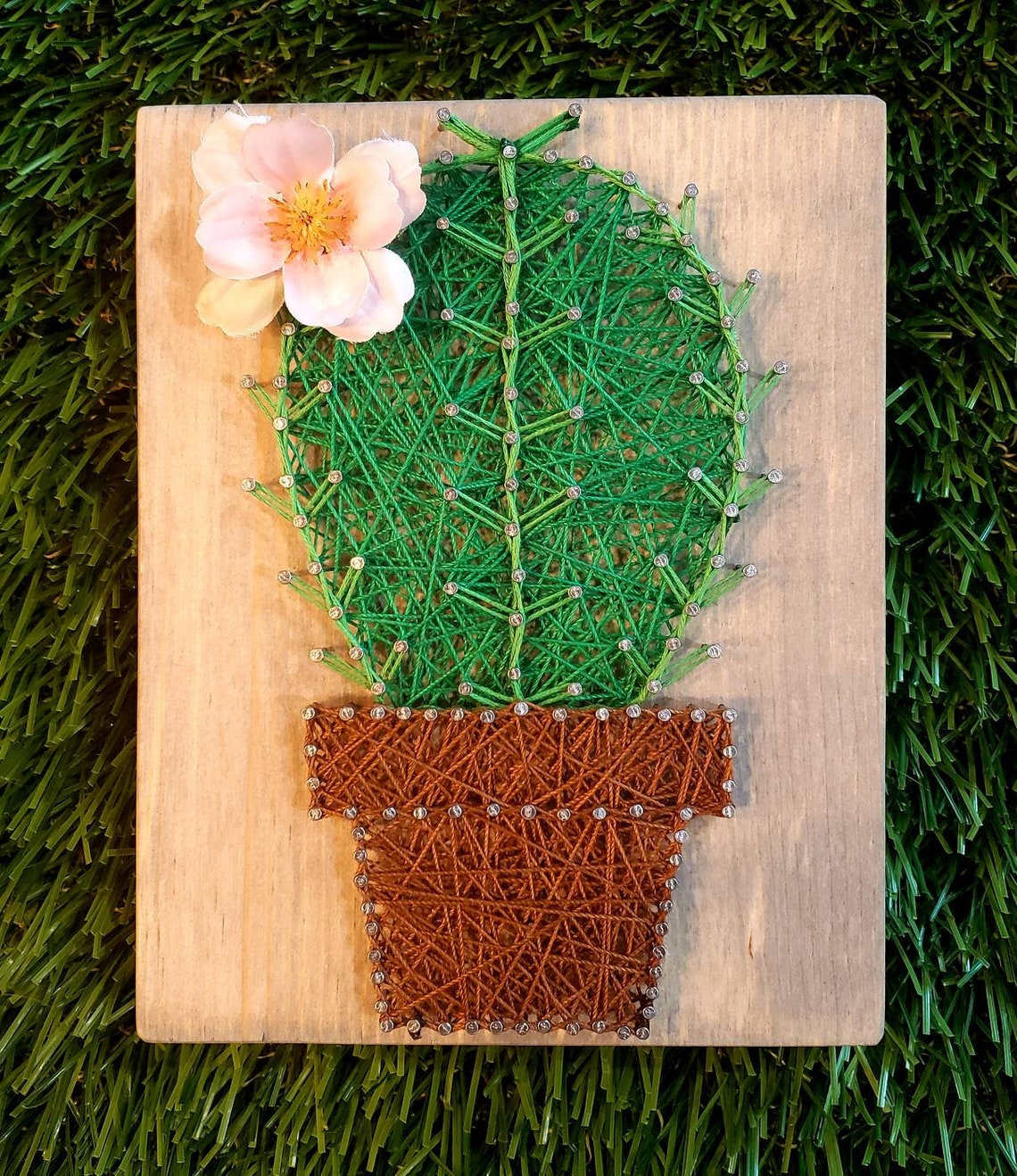 Cactus Succulent String Art Cacti With Flower String Art | Etsy