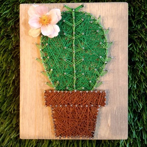 Cactus Succulent String Art - Cacti With Flower String Art - Wall Art ...