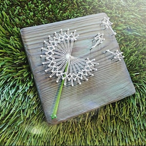 Dandelion Wish String Art - Dandelion - Wish - Gift - Rustic - DIY Kit Option - Prestrung or Do ...