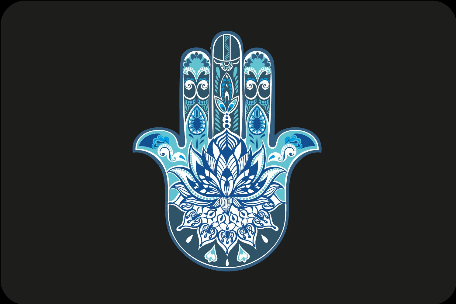 Blue Hamsa Yoga Block - Etsy