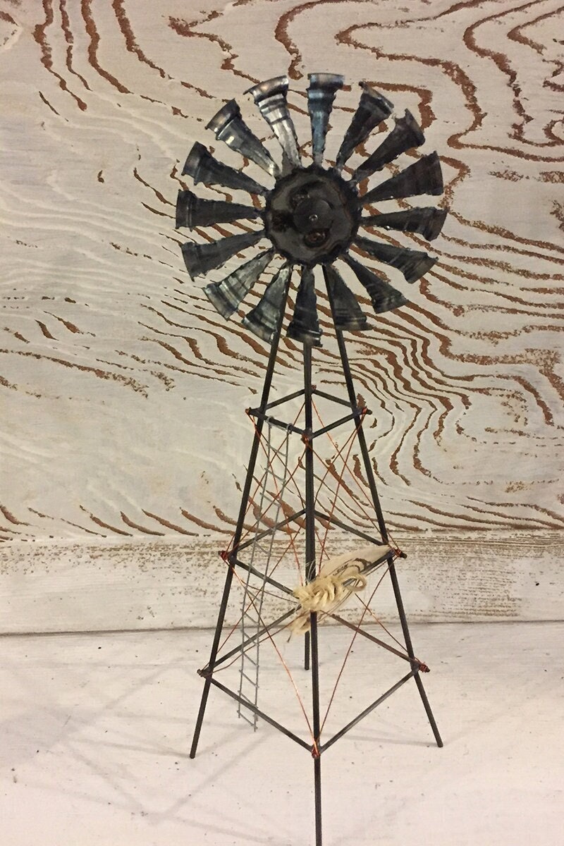 Windmill Handmade in Oklahoma - Metal Art Piece With Working Blades. - Etsy