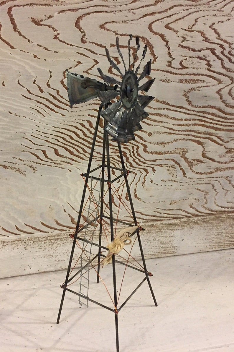 Windmill Handmade in Oklahoma - Metal Art Piece With Working Blades. - Etsy