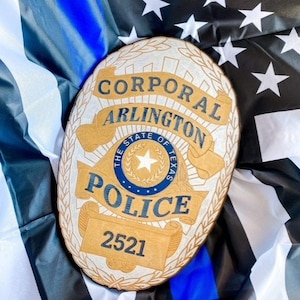 Large Wooden Police Badge Plaque Personalized Custom Engraved Wall ...