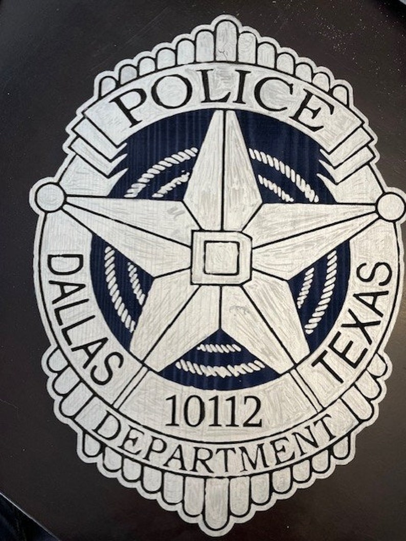 Large Wooden Police Badge Plaque Personalized Custom Engraved Wall ...