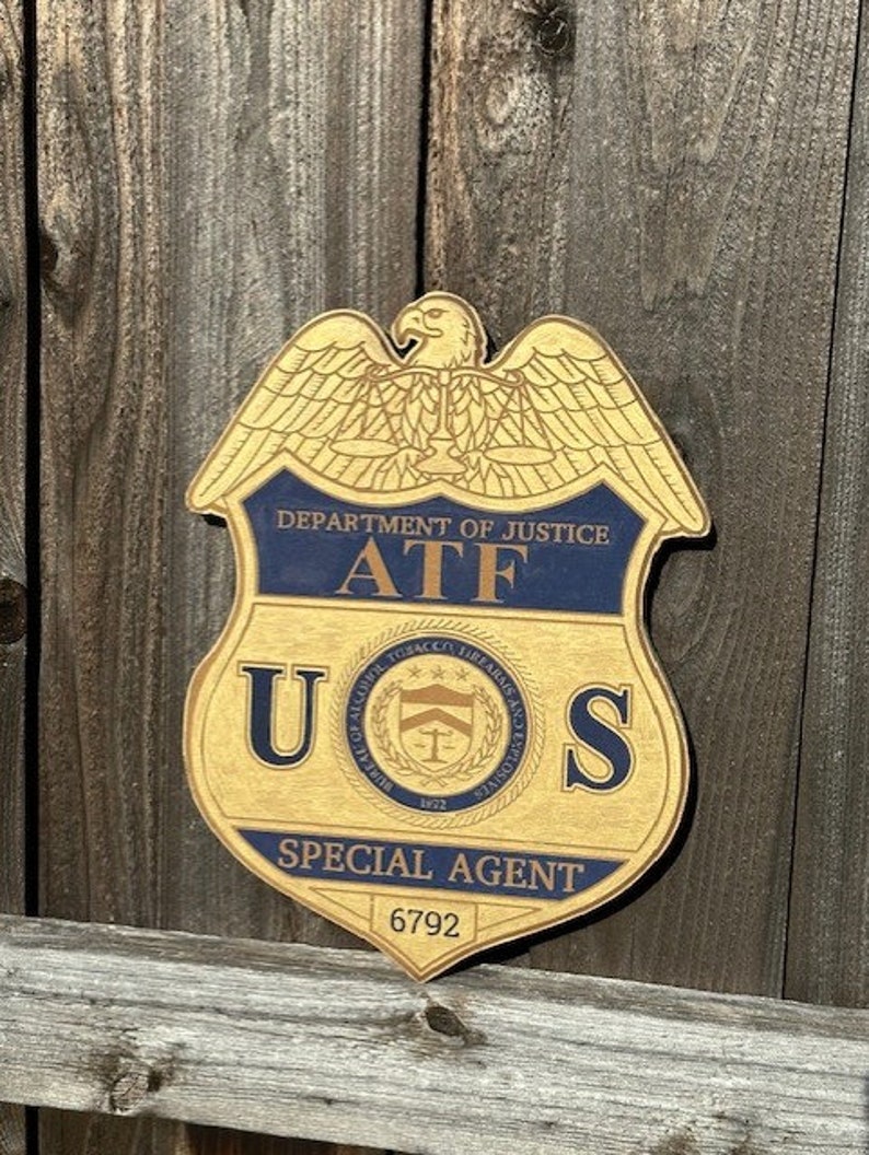 Large Wooden Police Badge Plaque Personalized Custom Engraved Wall ...