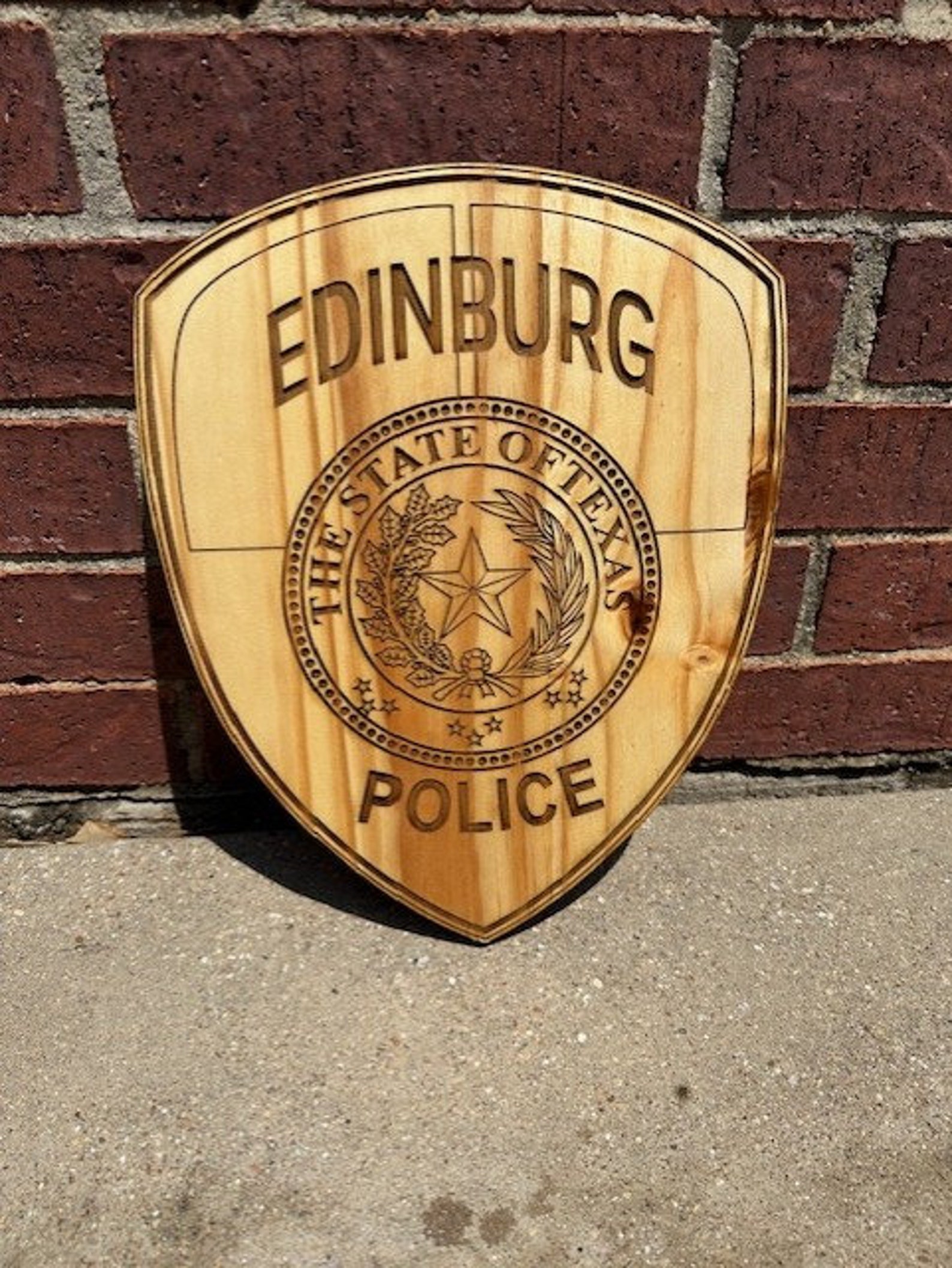 Large Wooden Police Badge Plaque Personalized Custom Engraved Wall ...
