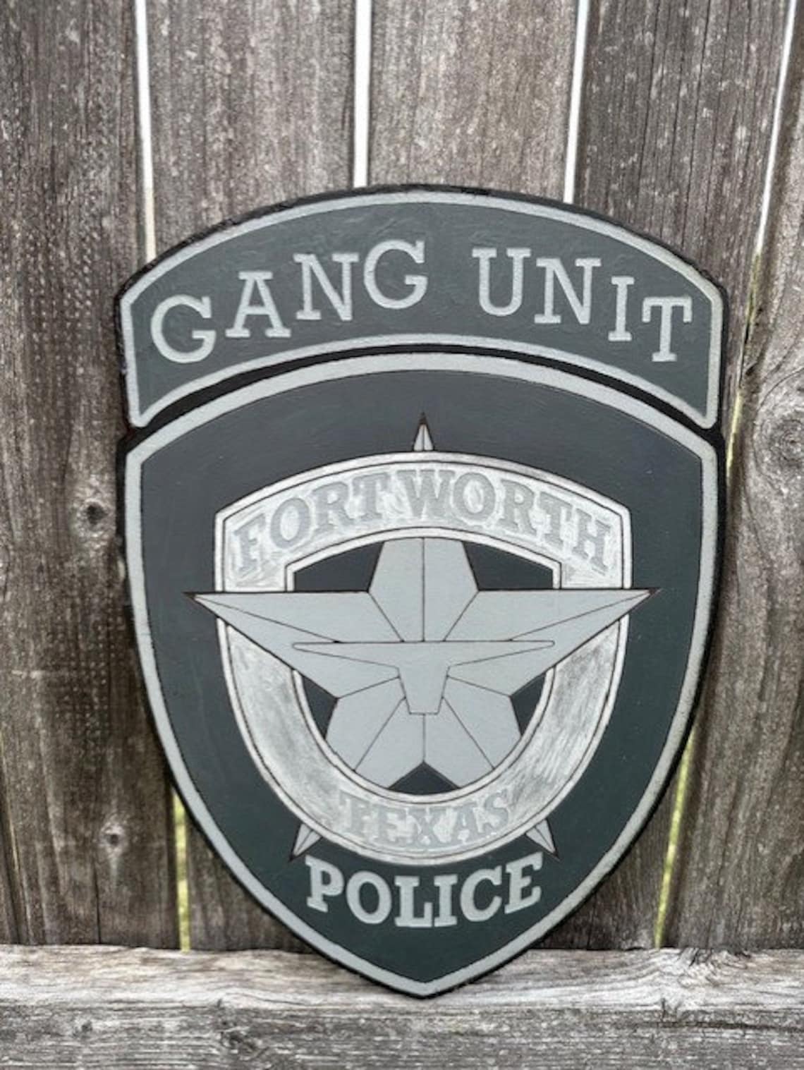 Large Wooden Police Badge Plaque Personalized Custom Engraved Wall ...