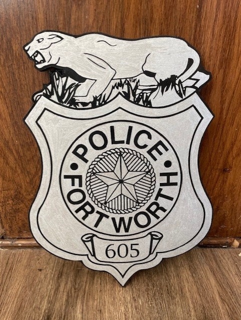 Large Wooden Police Badge Plaque Personalized Custom Engraved Wall ...