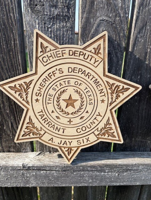Large Wooden Police Badge Plaque Personalized Custom Engraved Wall ...